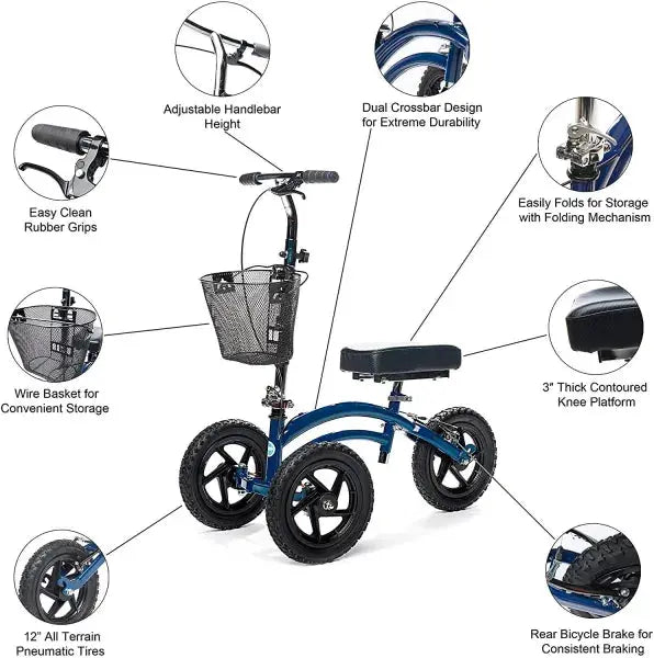 Durable AWD Indoor-Outdoor Knee Walker by Knee Rover – Wheel Walkers (WW)
